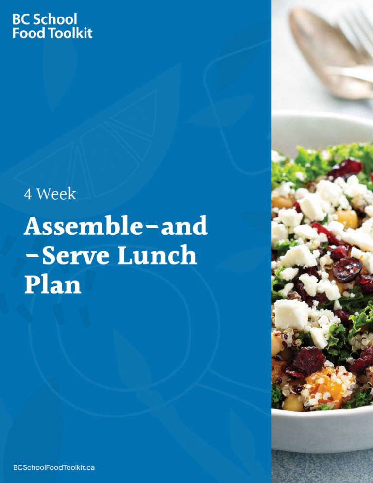 Sample Menu Plans - BC School Food Toolkit