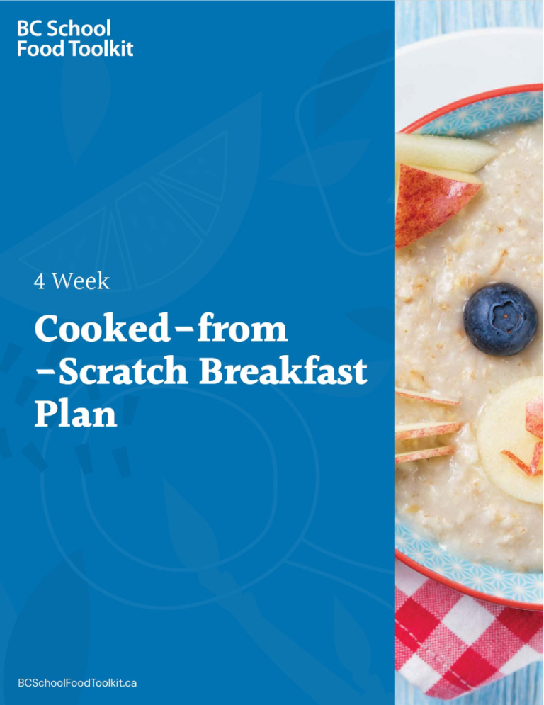 Sample Menu Plans - BC School Food Toolkit